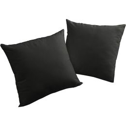 WIRTH Dekokissen &raquo;Newbury&laquo; Kissenh&uuml;lle ohne F&uuml;llung, 2 St&uuml;ck schwarz Baumwolle, Polyester B/L: 40cm x 60cm, 2 Stk.