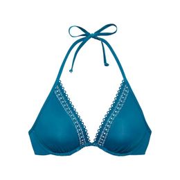 s.Oliver Damen s.Oliver B&uuml;gel-Bikini-Top &raquo;Aiko&laquo; mit H&auml;keloptik blau 36, Cup E