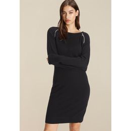 Tamaris Damen Strickkleid &raquo;mit figurbetonter Passform&laquo; aus Viskosemischung mit trendy Zippern schwarz 36, N-Gr
