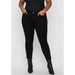 Only Carmakoma Damen Only CARMAKOMA Skinny-fit-Jeans &raquo;CARKARLA REG SK ANKLE ZIP JNS&laquo; mit Rei&szlig;verschluss am Beinabschluss schwarz 50, L&auml;nge 32