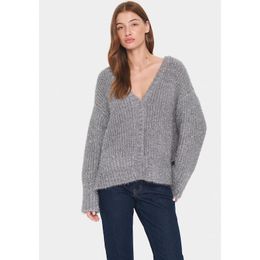 Saint Tropez Damen Strickjacke &raquo;HalfaSZ Cardigan&laquo; mit Glitzereffekt silber S (36)