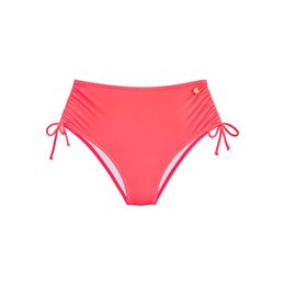 Lascana Damen Lascana Highwaist-Bikini-Hose &raquo;Ronda&laquo; Miedereinsatz f&uuml;r festen Sitz, Shaping-Effekt rot 48, N-Gr