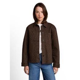 Tom Tailor Denim Damen Tom Tailor Denim Langarmbluse mit Animal-Print braun XL