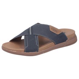Rieker Herren Pantolette Sommerschuh, Hausschuh, Urlaubsschuh in bequemer Form blau 43
