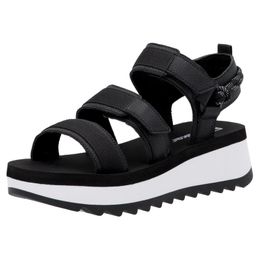 Rieker Sport Damen RIEKER Sport Plateausandale &raquo;Adelaide&laquo; Sommerschuh, Outdoorsandale, Sandalette mit Klettverschl&uuml;sse schwarz 42
