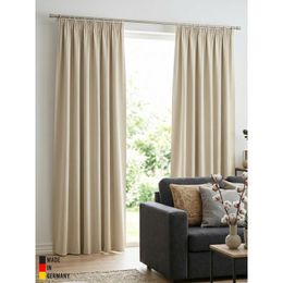 Adam Vorhang &raquo;Uni Collection&laquo; Kr&auml;uselband 1 Stk. tlg. aus 100% Bio-Baumwolle, Vorhang nach Wunschma&szlig; beige Baumwolle (Bio-Baumwolle) 225cm, Kr&auml;uselband, 