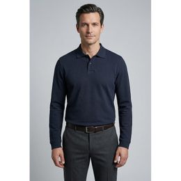 OLYMP Herren OLYMP Langarm-Poloshirt regular fit, basic, formbest&auml;ndig blau XXL