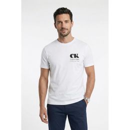 Calvin Klein Jeans Herren T-Shirt Rundhalsausschnitt, reine Baumwolle, gro&szlig;er R&uuml;ckendruck wei&szlig; XL