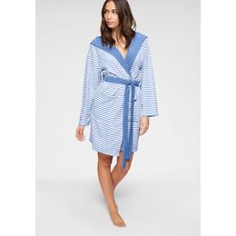 Kangaroos Damenbademantel &raquo;Luana, ideal f&uuml;r Sauna & Spa, Hotelbademantel, Morgenmantel&laquo; 1 Stk. Streifen - Bademantel f&uuml;r Damen, gestreift, XS-3XL blau