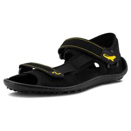 Leguano Damen Barfu&szlig;schuh &raquo;ATTREKKTIVE&laquo; , Sommerschuh, Sandale, mit praktischen Klettverschl&uuml;ssen schwarz 41