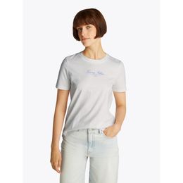 Tommy Hilfiger Damen T-Shirt &raquo;REG SCRIPT C-NK TEE SS&laquo; mit Logo-Schriftzug beige XS (34)