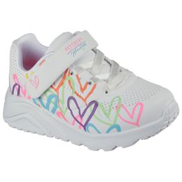 Skechers M&auml;dchen Sneaker &raquo;UNO LITE&laquo; Klettschuh mit bunten Herzen, Gr&ouml;&szlig;enschablone zum Download wei&szlig; 23