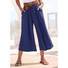 Lascana Damen Lascana Culotte &raquo;mit extra weitem Bein aus luftig-leichter Viskose&laquo; bequeme Schlupfhose mit modischen Falten, Strandhose, Sommerhose 