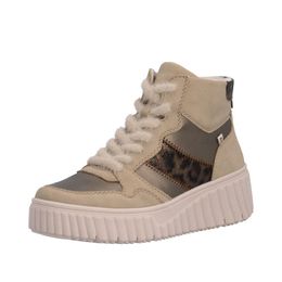 Rieker Damen Schn&uuml;rboots Keilboots, Schn&uuml;rstiefelette mit Innen-Rei&szlig;verschluss beige 42