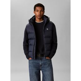 Calvin Klein Jeans Herren Steppweste &raquo;NYLON ZIP OFF HOOD&laquo; Regular fit mit abnehmbarer Kapuze blau L