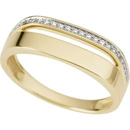 Firetti Damen Fingerring &raquo;Schmuck Geschenk Gold 333 Damenring Goldring Fantasie bicolor&laquo; mit Brillanten gold 18, 0,1 P2 = erkennbare Einschl&uuml;sse, 