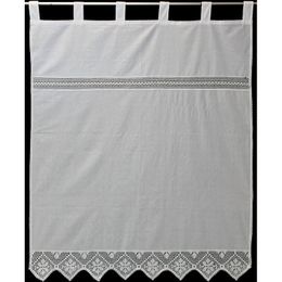HOSSNER - ART OF HOME DECO Gardine &raquo;B&auml;rental&laquo; Schlaufen 1 Stk. tlg. maschinell gefertigte H&auml;kelspitze wei&szlig; Baumwolle, Polyester 245cm, Schlaufen, 