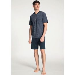 Calida Herren Calida Shorty &raquo;Relax Streamline&laquo; 2 tlg. mit Langarm-Oberteil in Ringel-Optik blau M (50)