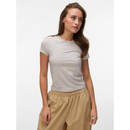 V&eacute;ro Moda Vero Moda Damen Kurzarmshirt &raquo;VMKYLIE SHORT SS TOP JRS NOOS&laquo; mit Stretch, Rundhals beige S