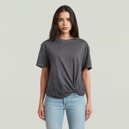 G-Star Raw G-Star Damen G-STAR T-Shirt &raquo;Relaxed Knot&laquo; mit Knotendetail, Rundhalsform grau XL (42)