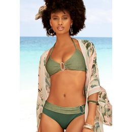 JETTE Damen JETTE Triangel-Bikini mit edlen Zierringen gr&uuml;n 36, Cup C/D