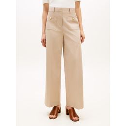 Tommy Hilfiger Damen Chinohose &raquo;PREPPY COTTON WIDE LEG CHINO&laquo; mit B&uuml;gelfalten, Mid Rise beige 40, N-Gr