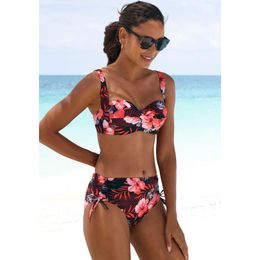 Lascana Damen Lascana B&uuml;gel-Bandeau-Bikini-Top &raquo;Loria&laquo; in Wickeloptik, bis G-Cup blau 36, Cup E