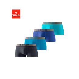 s.Oliver Herren s.Oliver Hipster Packung, 4 Stk. knapp sitzende Boxershorts f&uuml;r Herren aus Baumwoll-Mix blau XXL, 4 Stk.