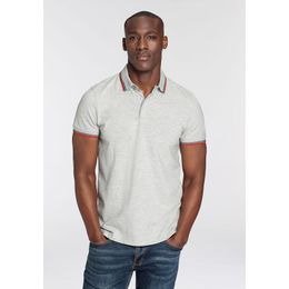 Bruno Banani Herren Poloshirt Kurzarm, schmal geschnitten, Colourblocking-Optik grau XL (56/58)