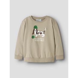 name it Jungen Sweatshirt &raquo;NMMNILIUS LS NREG SWE BRU PB&laquo;, Baumwolle, regular fit beige 116