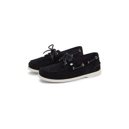 Tommy Hilfiger Damen Bootsschuh &raquo;HILFIGER SUEDE BOAT SHOE&laquo; Freizeitschuh, Halbschuh, Schn&uuml;rer mit modischen Durchz&uuml;gen 37