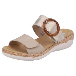 Remonte Damen Pantolette Keilabsatz, Sommerschuh, Schlupfschuh mit Wechselfu&szlig;bett beige 37