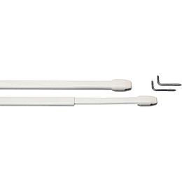 Indeko Scheibenstange &raquo;Scheibenstange ausziehbar 1-l&auml;ufig, 2 St&uuml;ck&laquo; &Oslash; 11 mm 1 l&auml;ufig-l&auml;ufig ausziehbar wei&szlig; Eisen L: 50cm - 90cm &Oslash; 11mm, 2 Stk., 1 