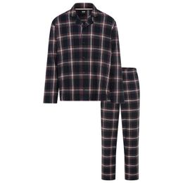 BOSS Herren BOSS Pyjama &raquo;Holiday&laquo; Neuheit, Oberteil mit Kn&ouml;pfen, Hose mit elastischem Bund, kariert schwarz L