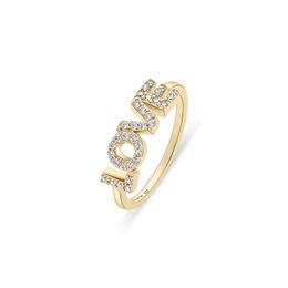 Tamaris Damen Fingerring &raquo;Schmuck Geschenk Ring Love&laquo; mit Zirkonia (synth.) 56, Silber 925 (Sterlingsilber)