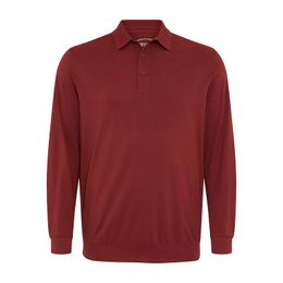 Man's World Plus Herren Poloshirt &raquo;auch in Grosse Gr&ouml;&szlig;en bis Gr. 7XL Bauch-Fit&laquo; mit Langarm, klassischer Polokragen, mit Knopfleiste am Ausschnitt rot