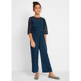 bonprix Kinder bonprix Jumpsuit f&uuml;r festliche Anl&auml;sse, mit Bindeg&uuml;rtel, weite Hose im Culotte-Stil 158, N-Gr