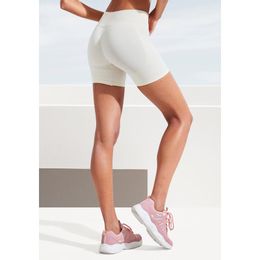 Lascana Damen Lascana Funktionsshorts &raquo;Po Push Up&laquo; Seamless-Shorts mit Rippstruktur und Shaping-Effekt, Sportshorts beige M (40/42), N-Gr