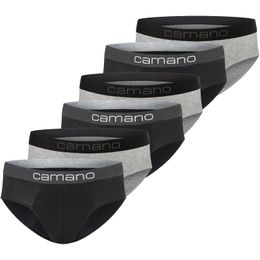 Camano Herren Slip &raquo;comfort&laquo; 6er Pack, mit elastischem Logobund schwarz XL