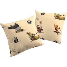 WIRTH Dekokissen &raquo;Kung Fu Panda&laquo; Universal Pictures, Kissenh&uuml;lle ohne F&uuml;llung, 2 St&uuml;ck beige Polyester B/L: 40cm x 40cm, 2 Stk.