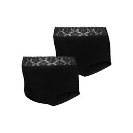MAMALICIOUS Damen High-Waist-Hipster &raquo;MLHEAL HW LACE PANTIES 2-P NOOS&laquo; Packung, 2 Stk. Baumwollmischung aus Jersey mit Stretchanteil, bequeme Passform