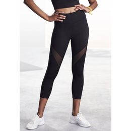 active by Lascana Lascana Active Damen LASCANA ACTIVE Sporthose mit Mesh-Eins&auml;tze an den Beinen schwarz S (36/38), N-Gr