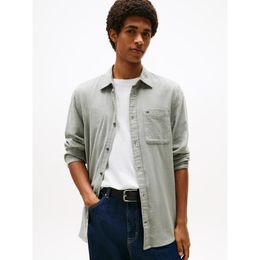 Tommy Jeans Herren Flanellhemd &raquo;TJM FLANNEL&laquo; regular fit, Langarmhemd, halbgespreizter Kragen grau M (48/50), N-Gr