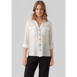 V&eacute;ro Moda Vero Moda Damen Hemdbluse &raquo;VMBUMPY L/S SHIRT NEW WVN GA NOOS&laquo; Viskose, regular fit wei&szlig; XS