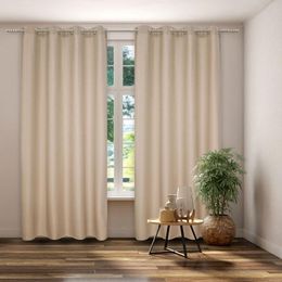 Kutti Vorhang &raquo;Dimout&laquo; &Ouml;sen 1 Stk. tlg. Verdunkelung, Thermo, isolierend, einfarbig beige Polyester 245cm, &Ouml;sen, 140cm