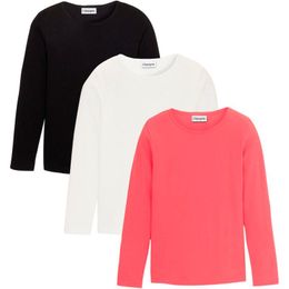 bonprix M&auml;dchen bonprix Langarmshirt &raquo;Langarmshirt aus reiner Baumwolle (3er Pack)&laquo; Packung, 3 Stk. regular fit, aus reiner Baumwolle, Casual Stil 