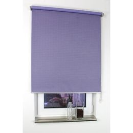 Liedeco Seitenzugrollo &raquo;Struktur&laquo; verdunkelnd energiesparend mit Bohren Uni, im Festma&szlig; lila Polyester 175cm, 122cm