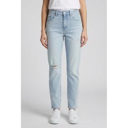 Calvin Klein Jeans Damen Mom-Jeans &raquo;NEW MOM JEAN&laquo; mit Markenlabel am Bund blau 32, L&auml;nge 30