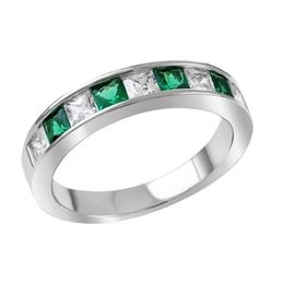 Firetti Damen Fingerring &raquo;Schmuck Geschenk Silber 925 Damenring Bandring quadratisch&laquo; mit Zirkonia (synth.), Glasstein 56, Silber 925 (Sterlingsilber)