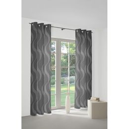 WIRTH Vorhang &raquo;Lupara&laquo; &Ouml;sen 1 Stk. tlg. grau Jacquard, Obermaterial: 75% Polyester, 25% Baumwolle 150cm, &Ouml;sen, 132cm